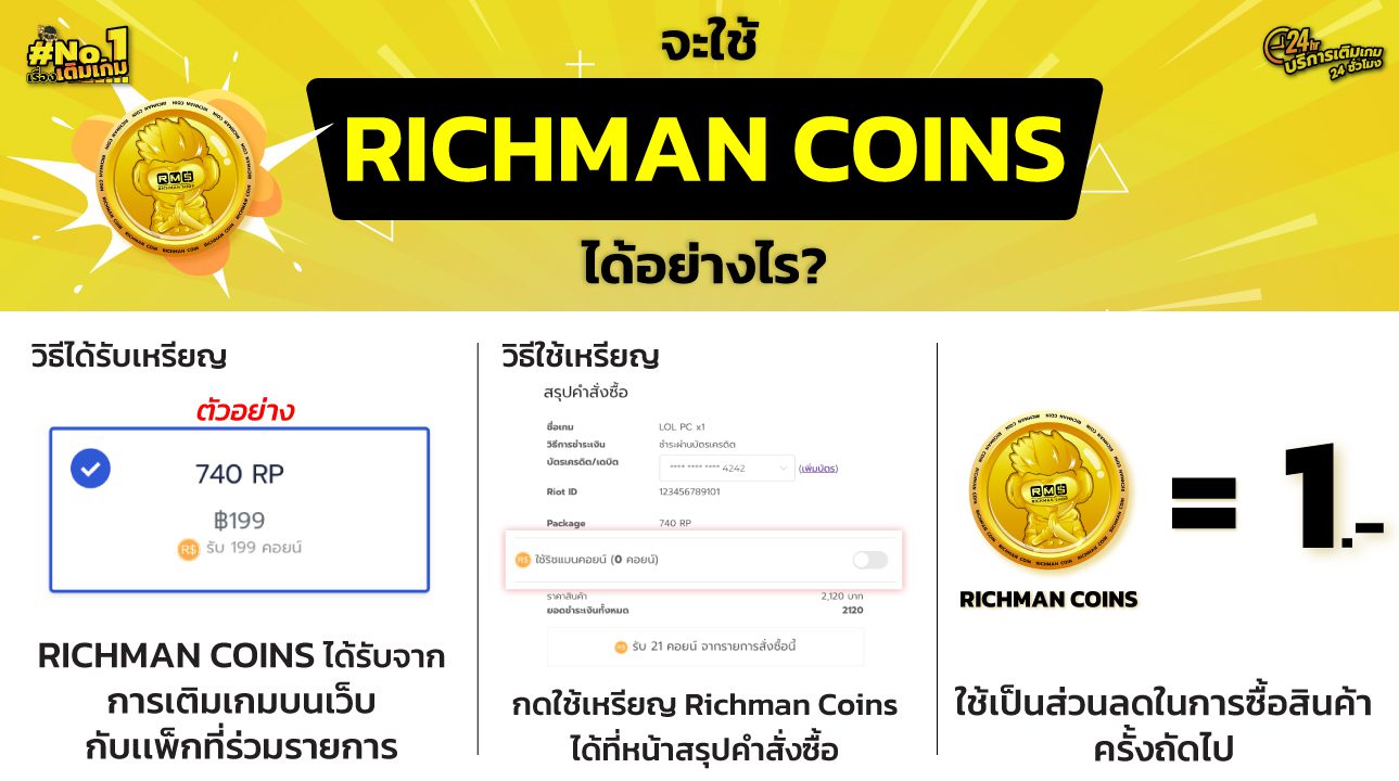 LUCKY COIN SS2 เติมเว็บก็ลุ้นเยอะ เติมไลน์ลุ้นยับ กับ RichMan Shop