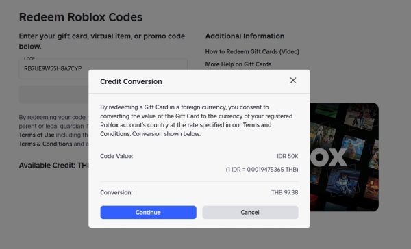 robux-roblox-redeem-เติมโรบัคเริ่มต้นไม่ถึง 100 บาทก็เติมได้