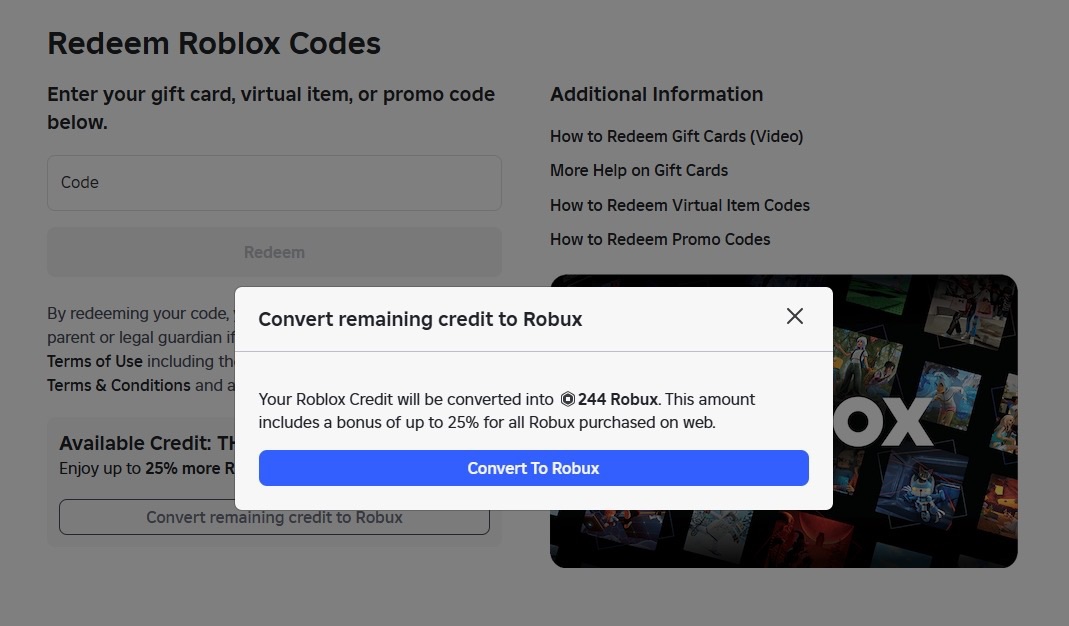 robux-roblox-redeem-เติมโรบัคเริ่มต้นไม่ถึง 100 บาทก็เติมได้